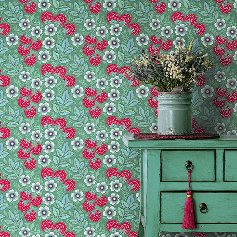 Raspberry Sage Wallpaper – Foord Wallcoverings